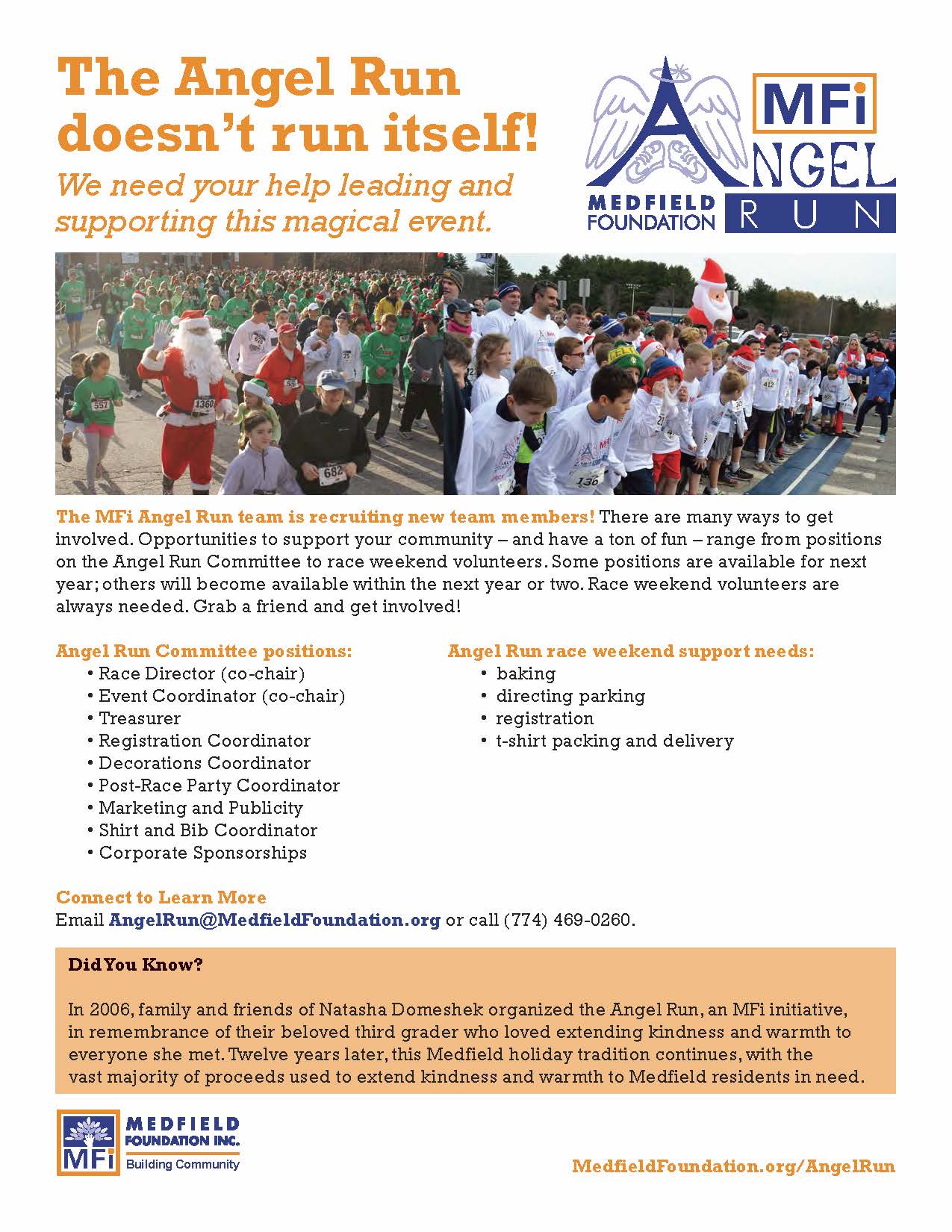 The Angel Run doesn’t run itself | Medfield02052's Blog